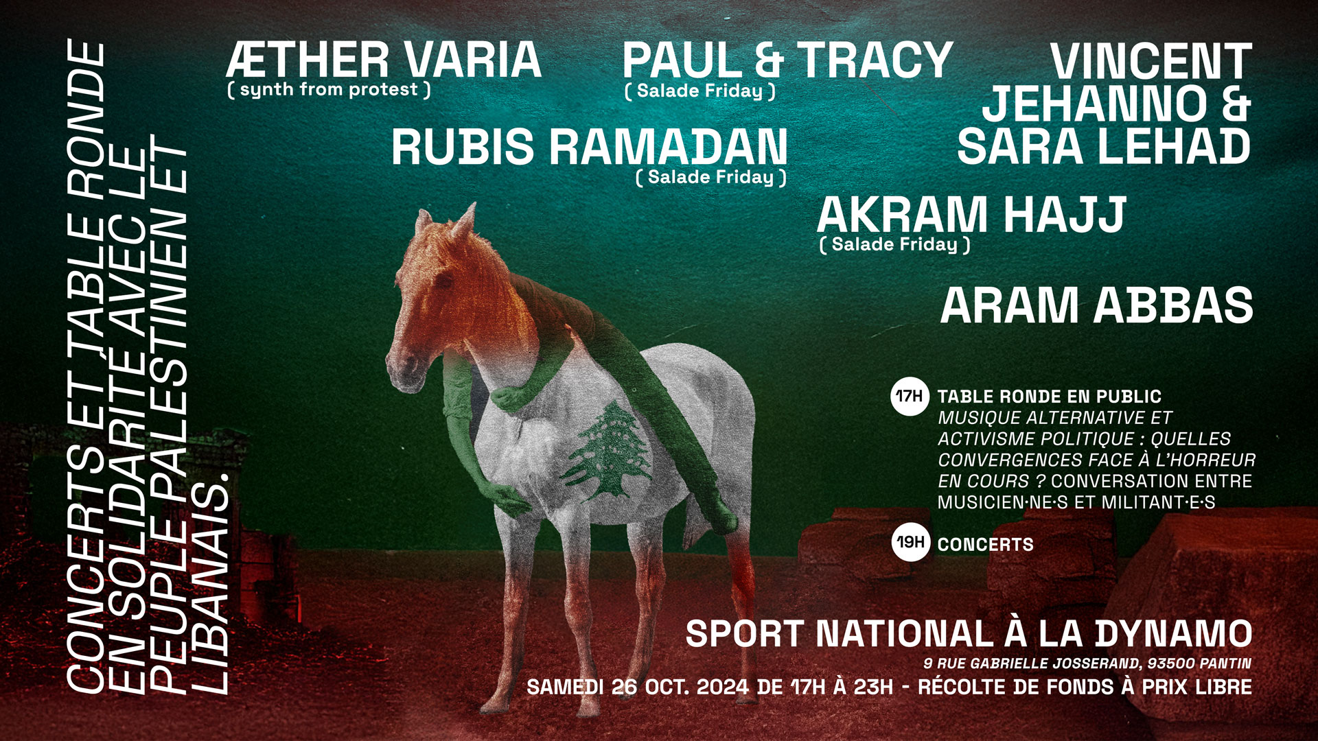 CONCERTS ET TABLE RONDE EN SOLIDARITÉ AVEC LES PALESTINIENS ET LIBANAIS
